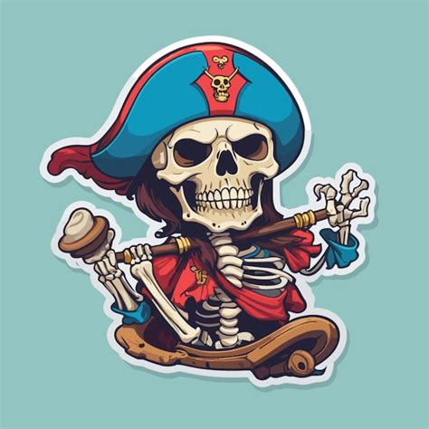 Premium Vector Pirate Skeleton Cartoon Vector