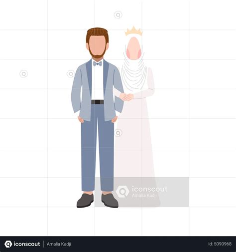 Best Married Muslim Couple Illustration Download In Png And Vector Format