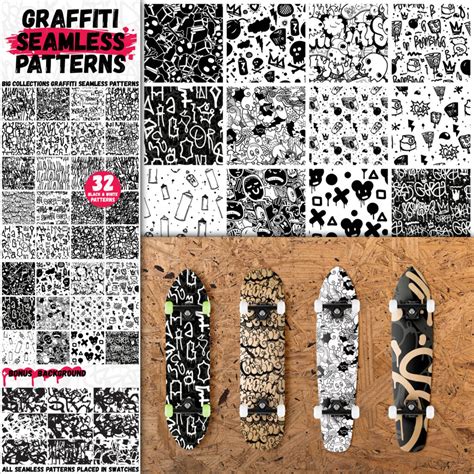 Graffiti Seamless Patterns Set Masterbundles
