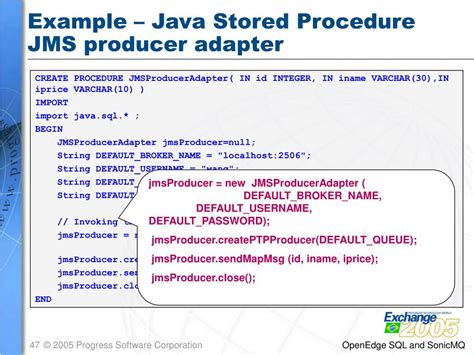 Ppt Openedge® Sql And Sonicmq® Using Jms With Sql Applications