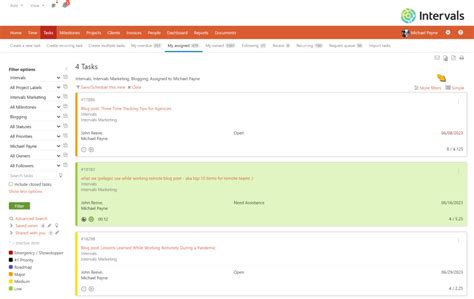 Introduction To The Simple View For Tasks Intervals Help Documentation