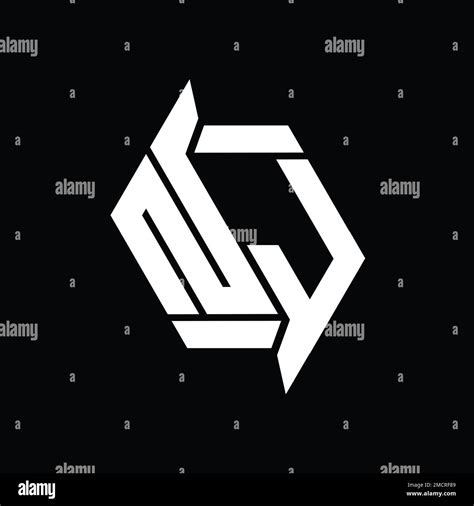 Nj Logo Monogram Hexagon Modern Abstract Shape Vector Images Design