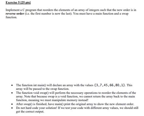 Solved Exercise 5 25 Pts Implement A C Program That Chegg