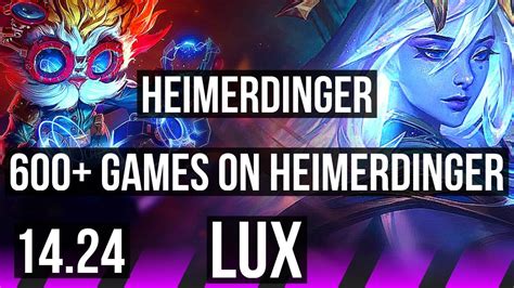 HEIMERDINGER Ezreal Vs LUX Varus SUP Rank 8 Heimer 600 Games