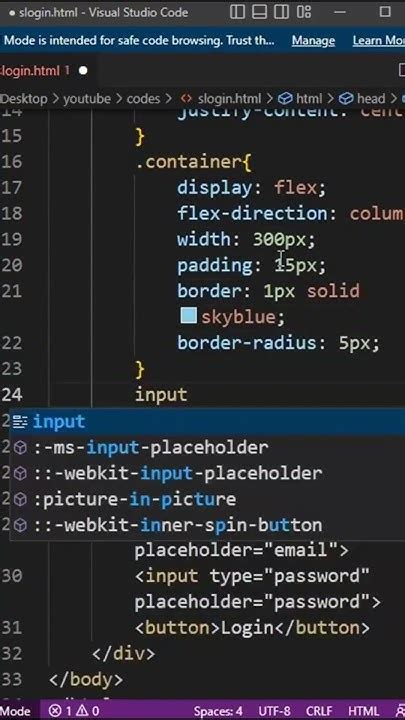 🔥 Login Page With Html And Css 🚀 Ytshorts Coding Youtubeshorts Htmlcss Youtube