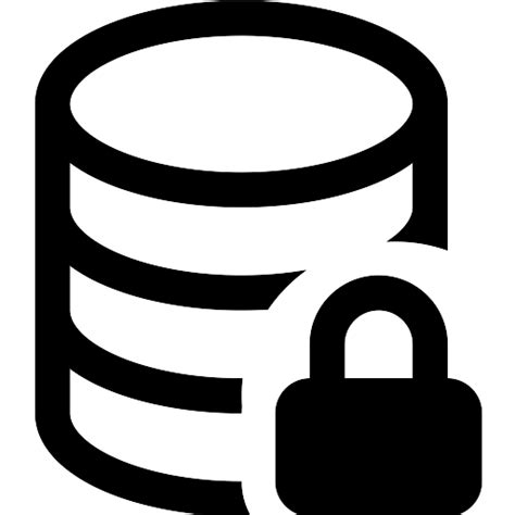 Database Lock Outline Icon Svg Png Free Download