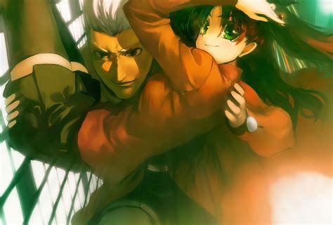 Anime Anime Girls Green Fate Stay Night Fate Series Tohsaka Rin