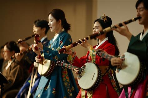 A Group Of Women Playing Instruments With The Band On The Left