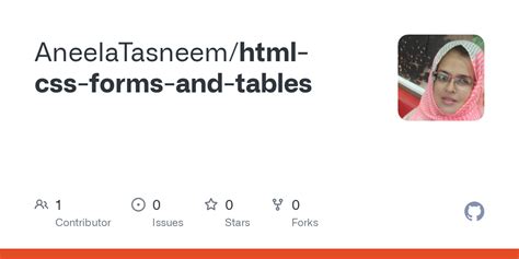 Github Aneelatasneemhtml Css Forms And Tables