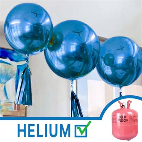 Partywoo Metallic Blue Large Balloons 4 Pcs 36 Inch Balloons Blue Me