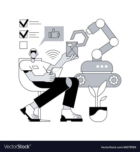 Remotely Operated Robots Abstract Concept Vector Image