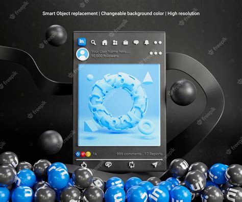 Premium Psd 3d Linkedin Post Mockup On Dark Background Or 3d Social