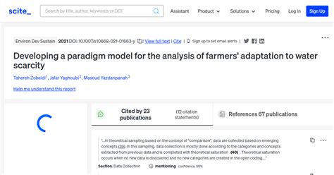 Developing A Paradigm Model For The Analysis Of Farmers Adaptation To Water Scarcity