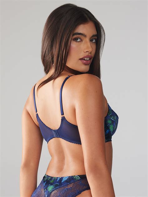 Baroque Butterfly Lace Half Cup Bra In Blue Savage X Fenty