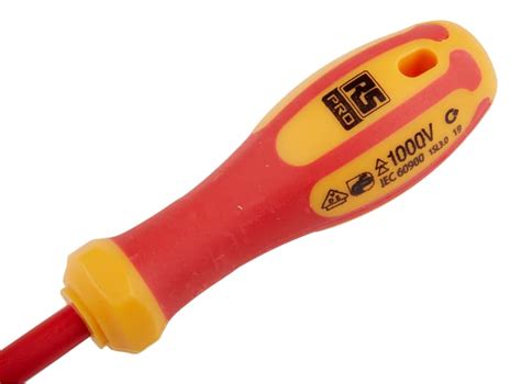 RS PRO RS PRO Slotted Insulated Screwdriver 3 X 0 5 Mm Tip 100 Mm Blade VDE 1000V 190 Mm