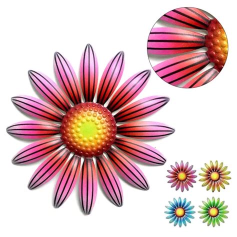 SCULPTURE SUSPENDUE EN M Tal Fleur Art Mural Pour D Coration De