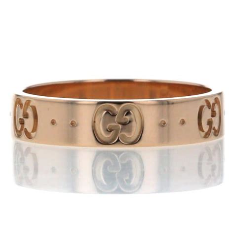 Gucci グッチ K18pg ピンクゴールド アイコンリング Icon Gg ロゴ ストレート 指輪 105号 箱付【新品仕上済】【af