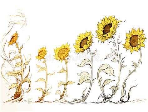 Sunflowers Stages Stock Illustrations 19 Sunflowers Stages Stock