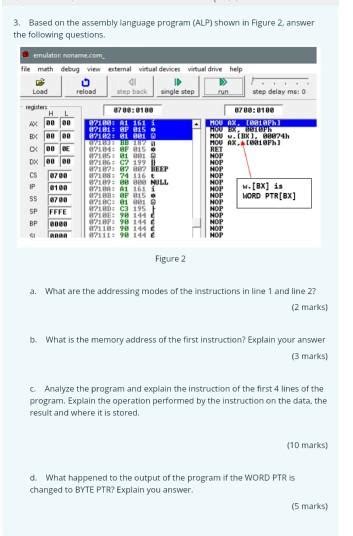 Solved Based On The Assembly Language Program ALP Shown Chegg