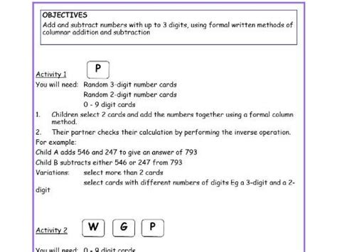 Y3 Maths Addition And Subtraction Activity Pack Teaching Resources