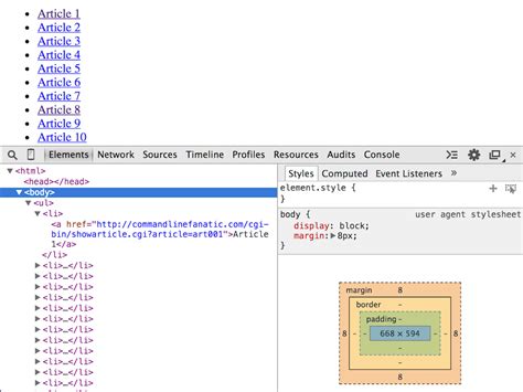 Using the Chrome web developer tools, Part 1: The Elements Tab