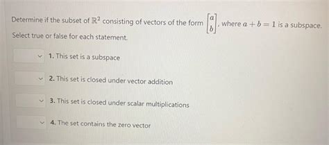 Solved Determine If The Subset Of R2 Consisting Of Vectors