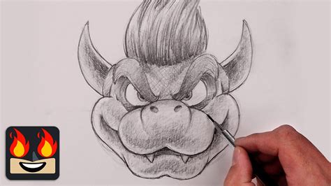 How To Draw Bowser Super Mario Sketch Tutorial Youtube