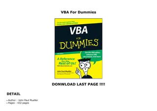 VBA For Dummies PPT