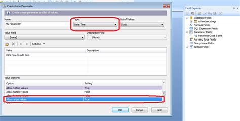 crystal reports record selection greater equals date and time and less