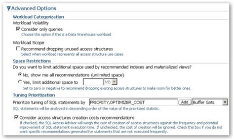 Tuning 11g Data Warehouse Schemas Using The Sql Access Advisor