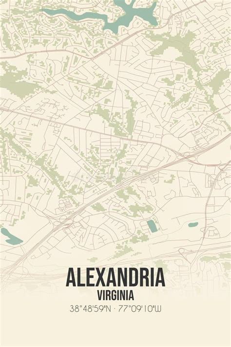 Retro Us Map Of Alexandria Virginia Vintage Street Map Stock