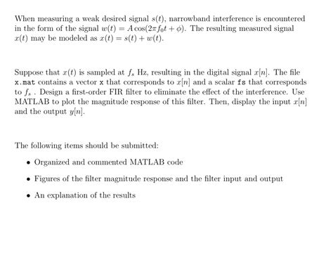 Solved When Measuring A Weak Desired Signal S T Narrowband Chegg Com