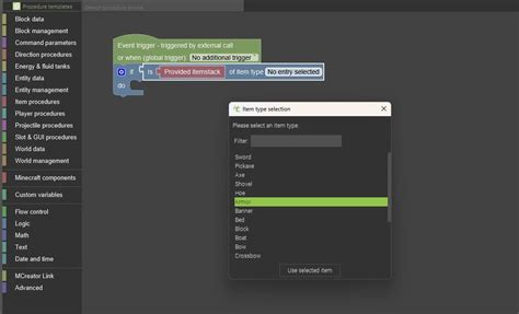 Another New Feature Coming In The Next Feature Update Of Mcreator The Is Item Of Tool Type