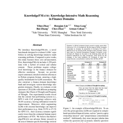 Financemath Knowledge Intensive Math Reasoning In Finance Domains Acl Anthology