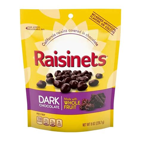 Raisinets Dark Chocolate Raisins Candy 8 Ounce Bag Candy Warehouse