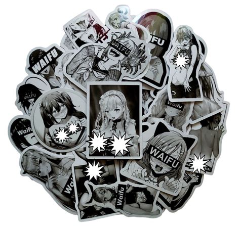Наклейки Аниме Ахегао 50 шт Hentai Waifu глянец купить по выгодной
