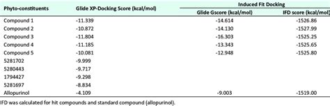 Docking Score Calculated By Glide Xp Scoring Function And Induced Fit
