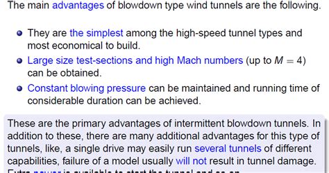 Wind Tunnel Techniques AE2353 Unit II Advantages And Disadvantages