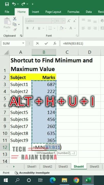 find minimum and maximum value in excel exceltricks exceltips