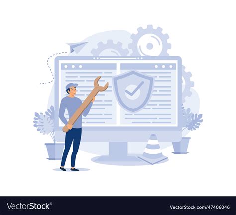 System Maintenance Update Program And Application Vector Image