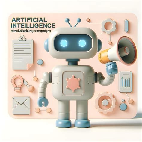 Premium Photo A 3d Flat Icon Of A Robot With A Megaphone And The Text