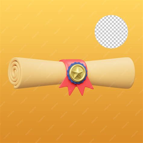 Premium Psd Scroll Certificate 3d Illustration
