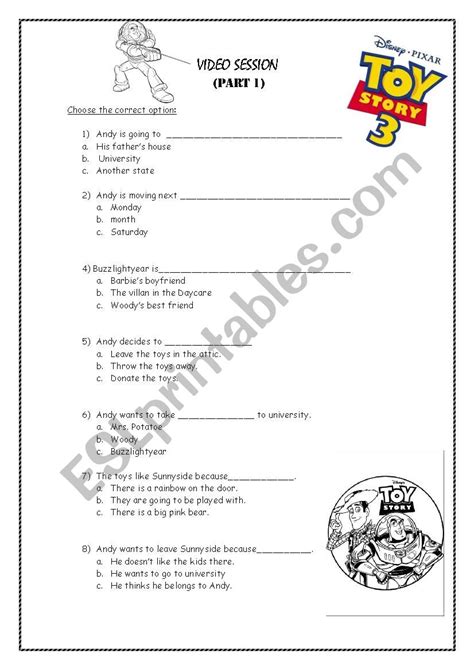 Toy Story Esl Worksheet By Littleprincess