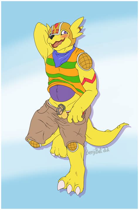 Rule 34 3 Toes Anthro Armadillomon Balls Bandai Namco Barefoot Benjibat Black Nose Blush