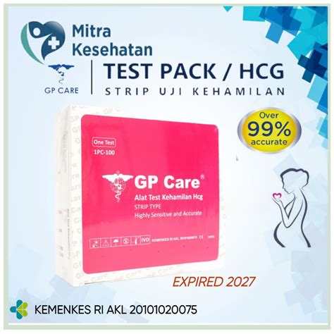 Jual Test Hamil GP Care Alat Tes Pack Kehamilan Strip Uji Tespack Box