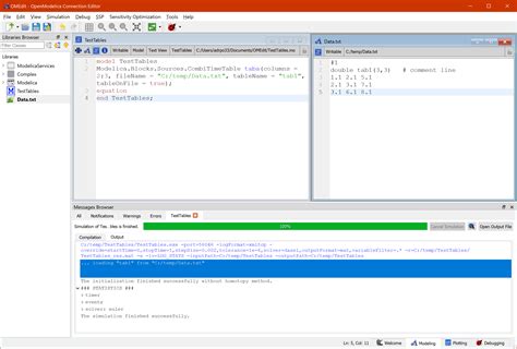 Openmodelica Get Compilation Error While Using Combitable1d In Omedit