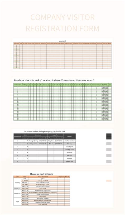Free Visitor Registration Templates For Google Sheets And Microsoft