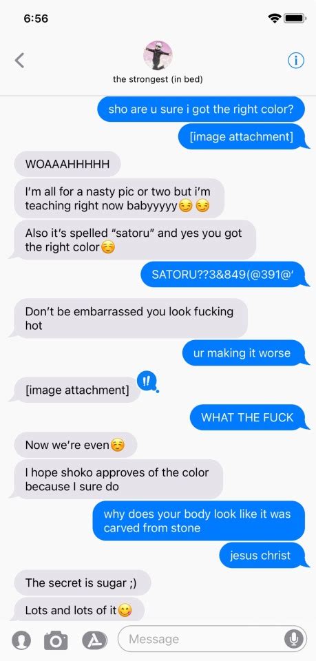 accidentally sending the jjk characters nudes pre relationship ʚ incl