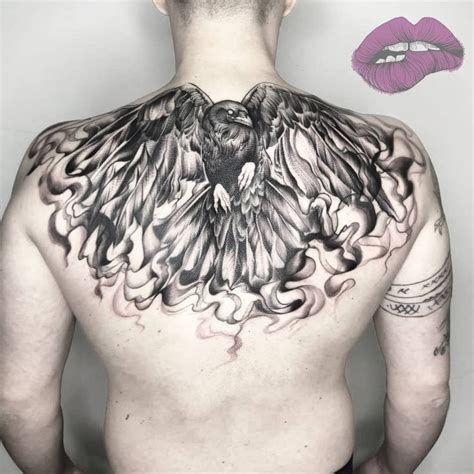 Raven Back Piece Done By Roxy Velvet At Velvet Underground Tattoo