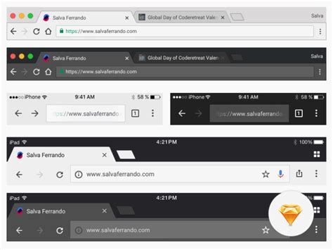 Chrome Browser Ui Sketch Mockup Free Mockups Best Free Psd Mockups